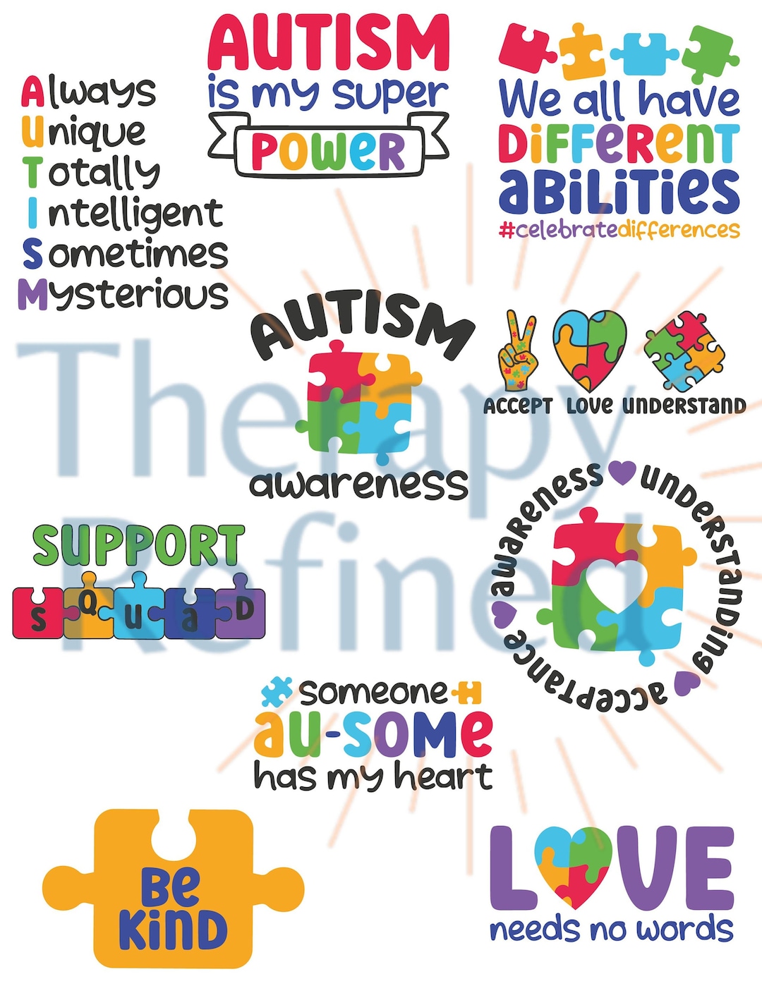 Autism Awareness Sticker Pack - Etsy