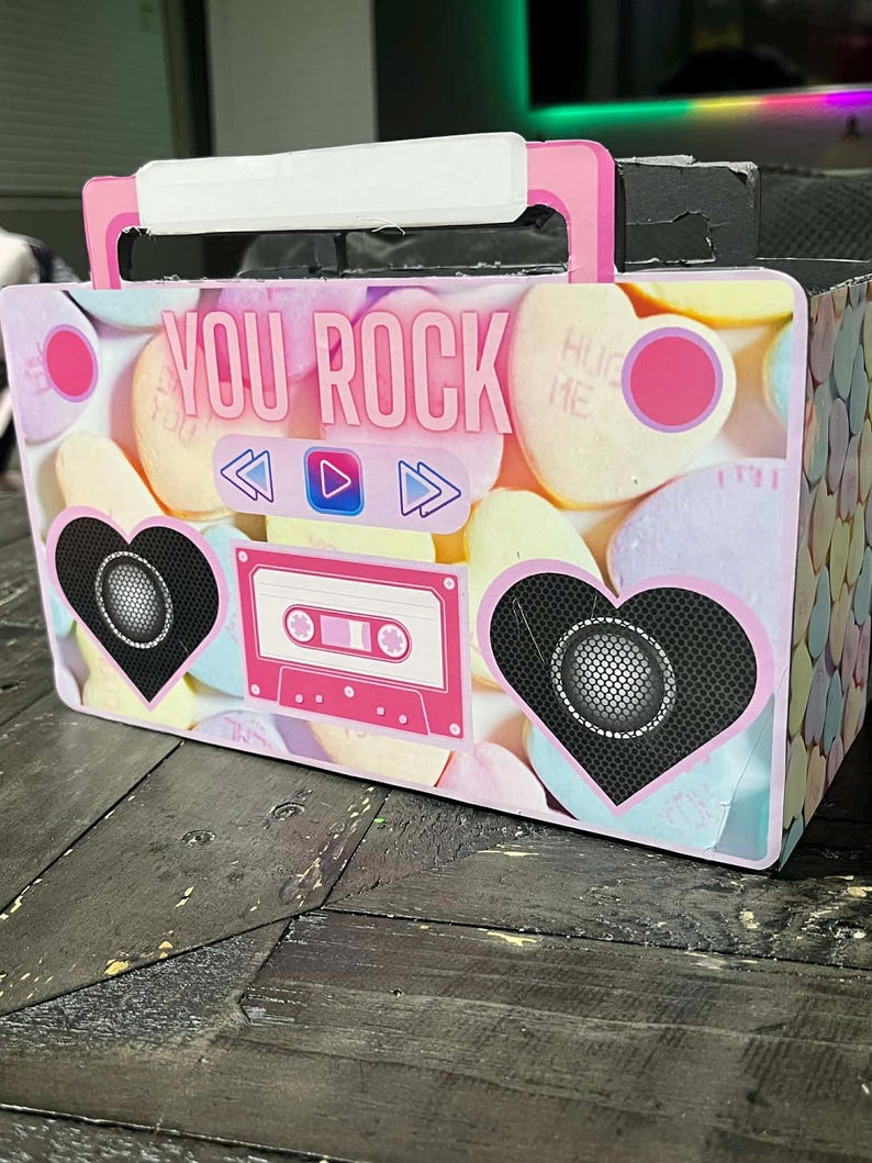 Boombox Box Template Canva Drag and Drop - Etsy
