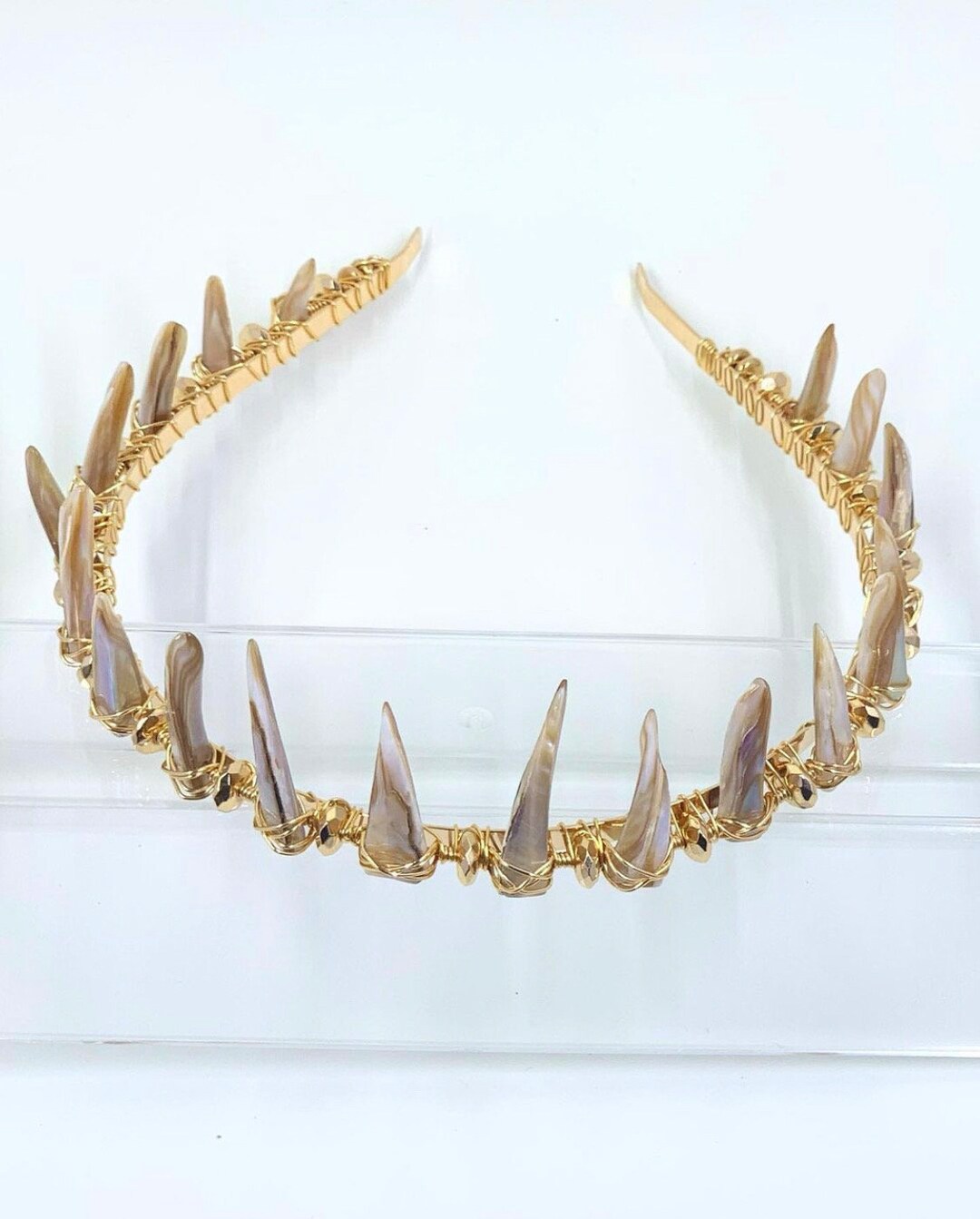 Shell Spikes and Gold Crown - Etsy