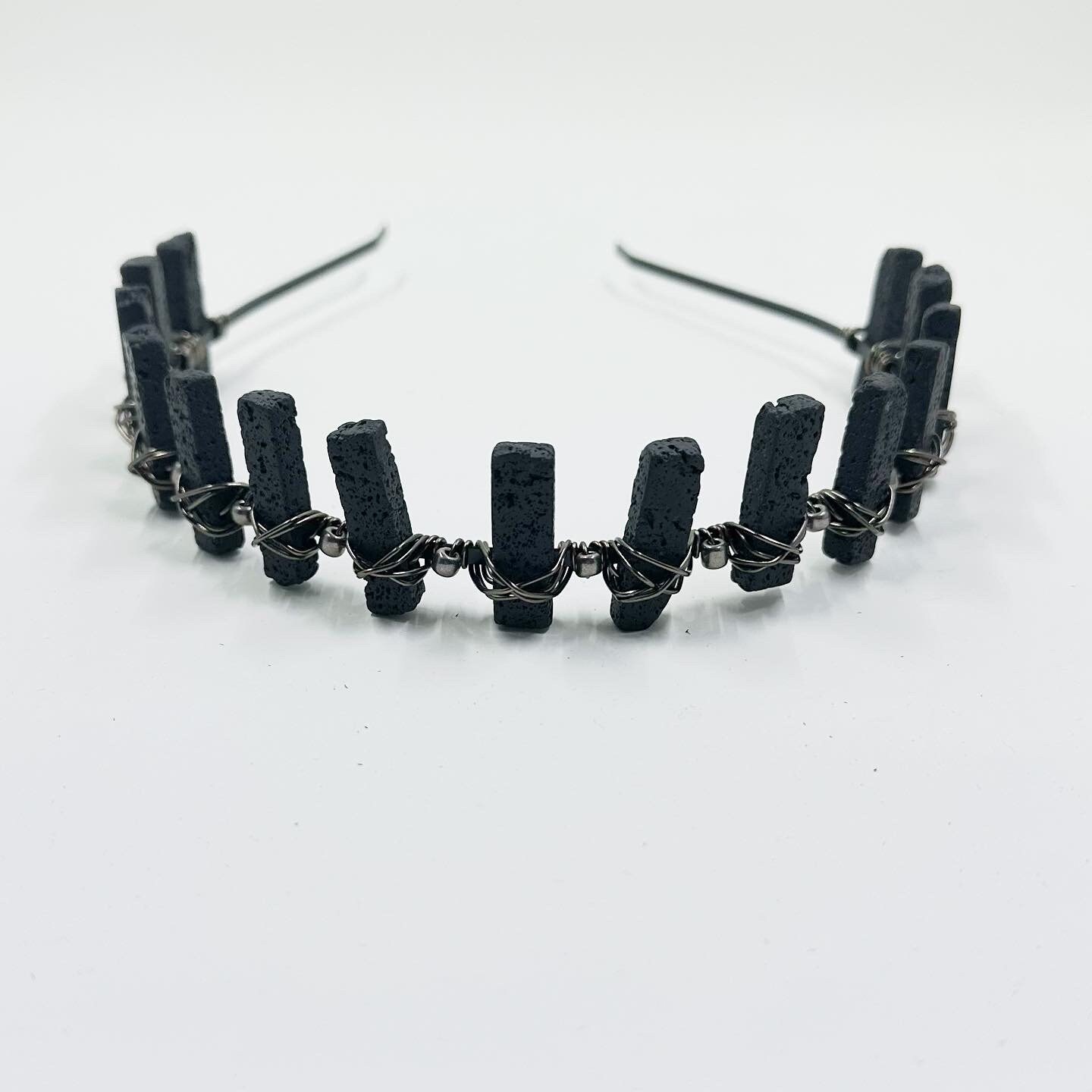 Black Lava Stone Crown - Etsy