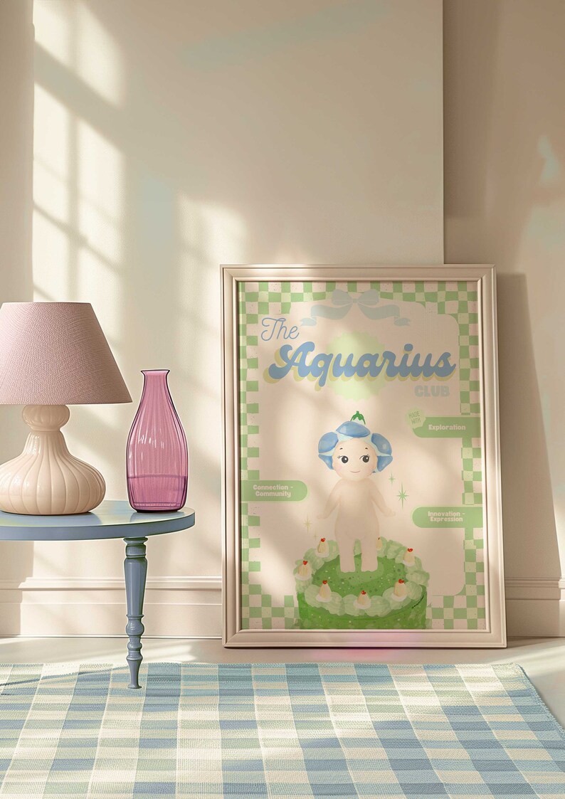 Printable Sonny Angel Poster Aquarius Star Sign DIGITAL | Personalised ...