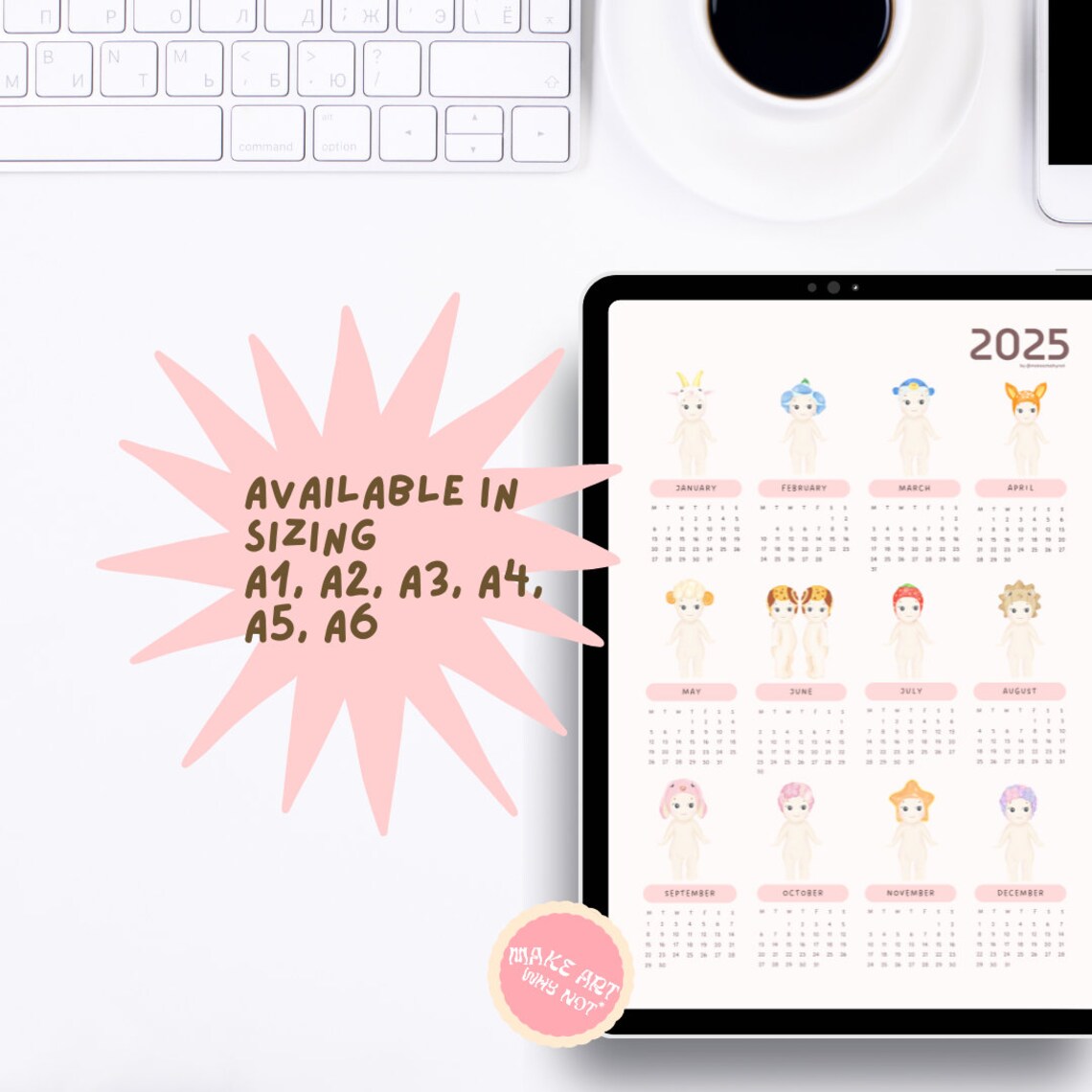 Sonny Angel 2025 Twelve Month Calendar Bundle DIGITAL Cute Printable ...