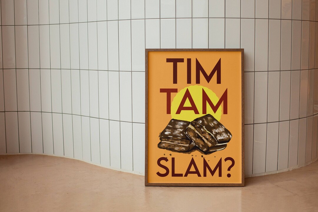 Tim Tam Slam Australian Food Iconic Biscuit Chocolate Poster Food Prints Wall Art Kitchen ...