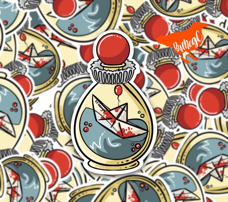 Blockbuster Horror Movie Potion Bottle Sticker Red Balloon - Etsy