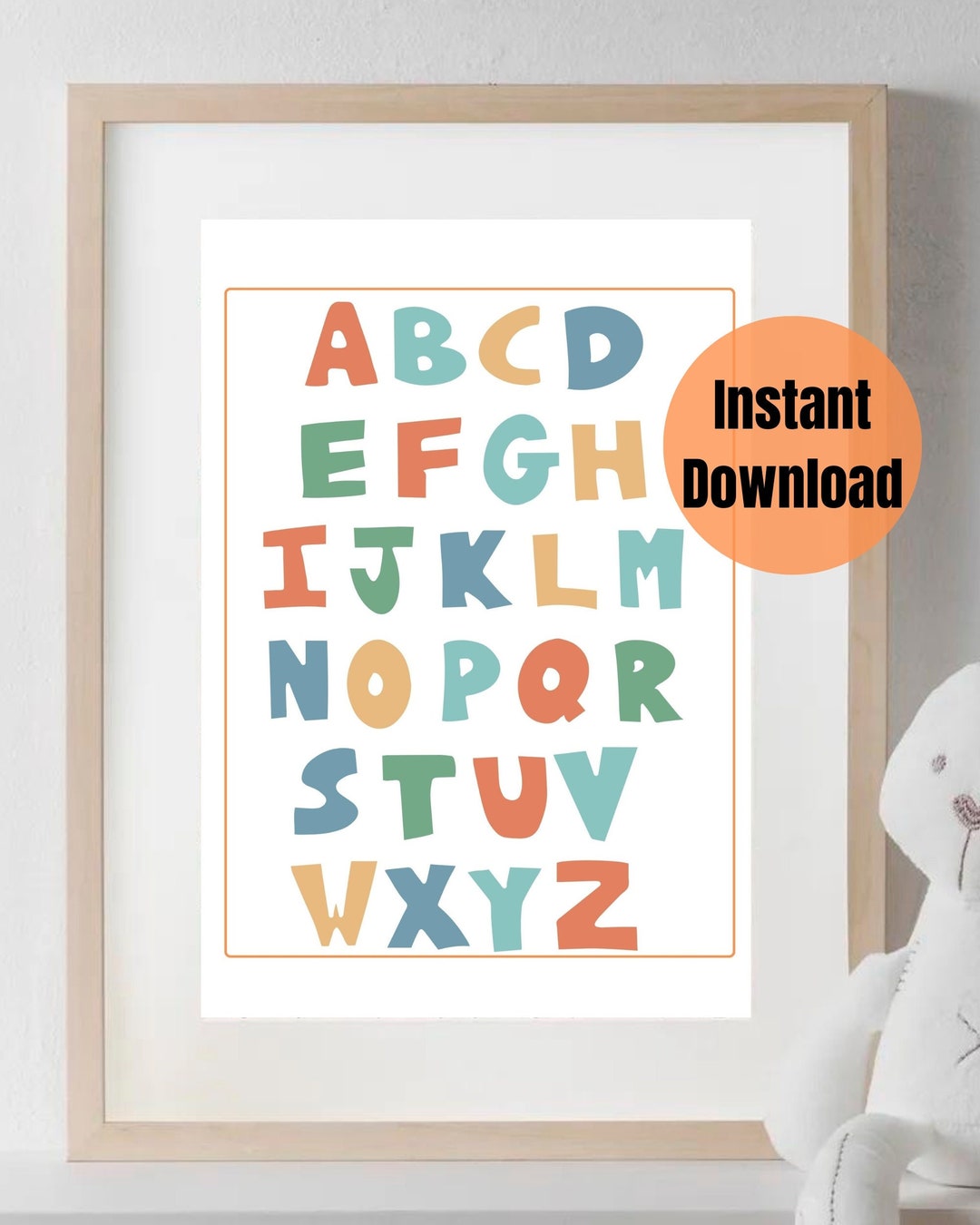 Alphabet Letter Poster Print for Children - Nursery, Bedroom, Playroom ...