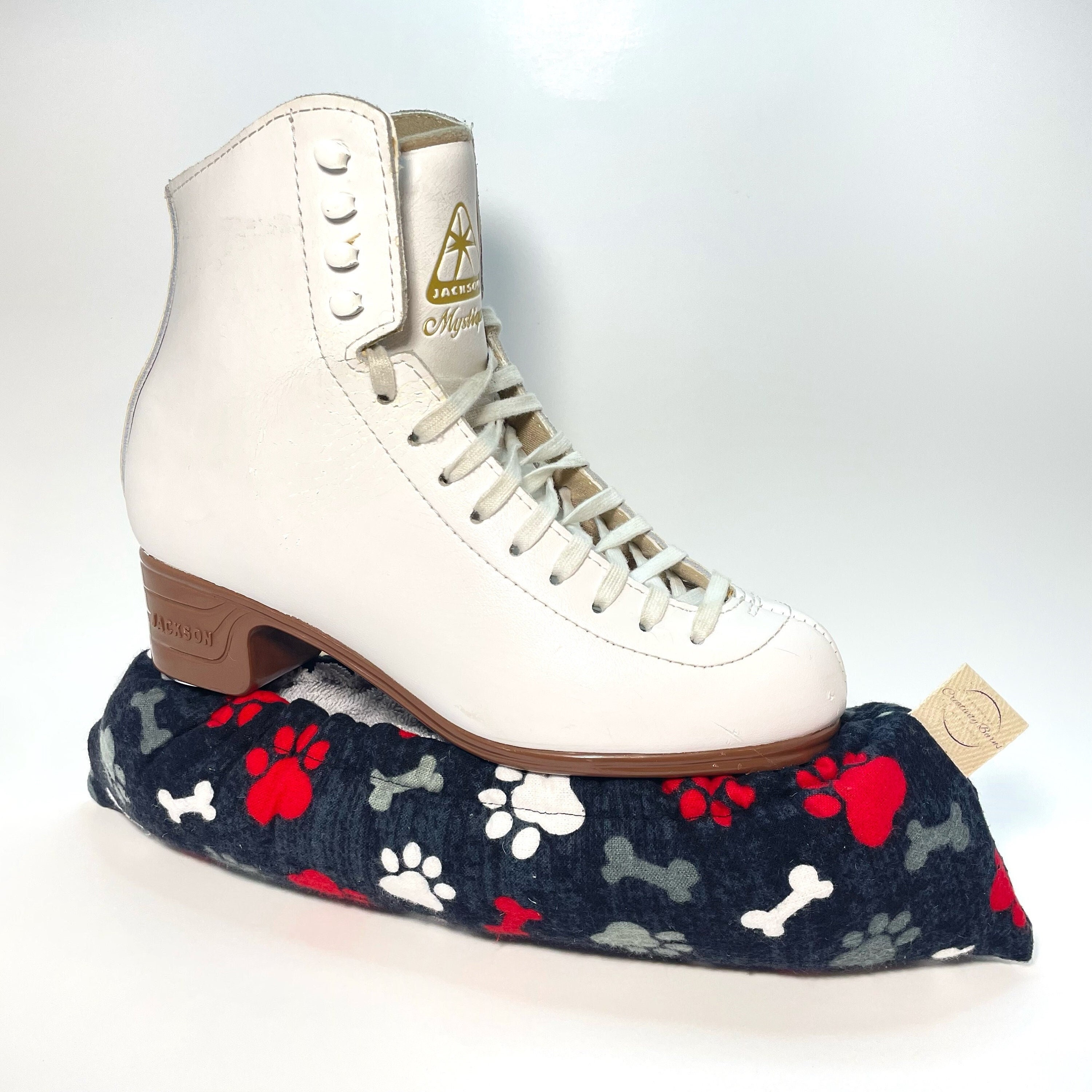 Ice Skate Soakers, Paw Print & Bone Puffy Figure Skate Covers, Stuffed ...
