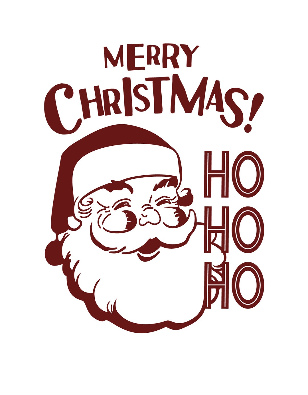 Merry Christmas Santa PNG – Ho Ho Ho Shirt Design (digital Download) - Etsy