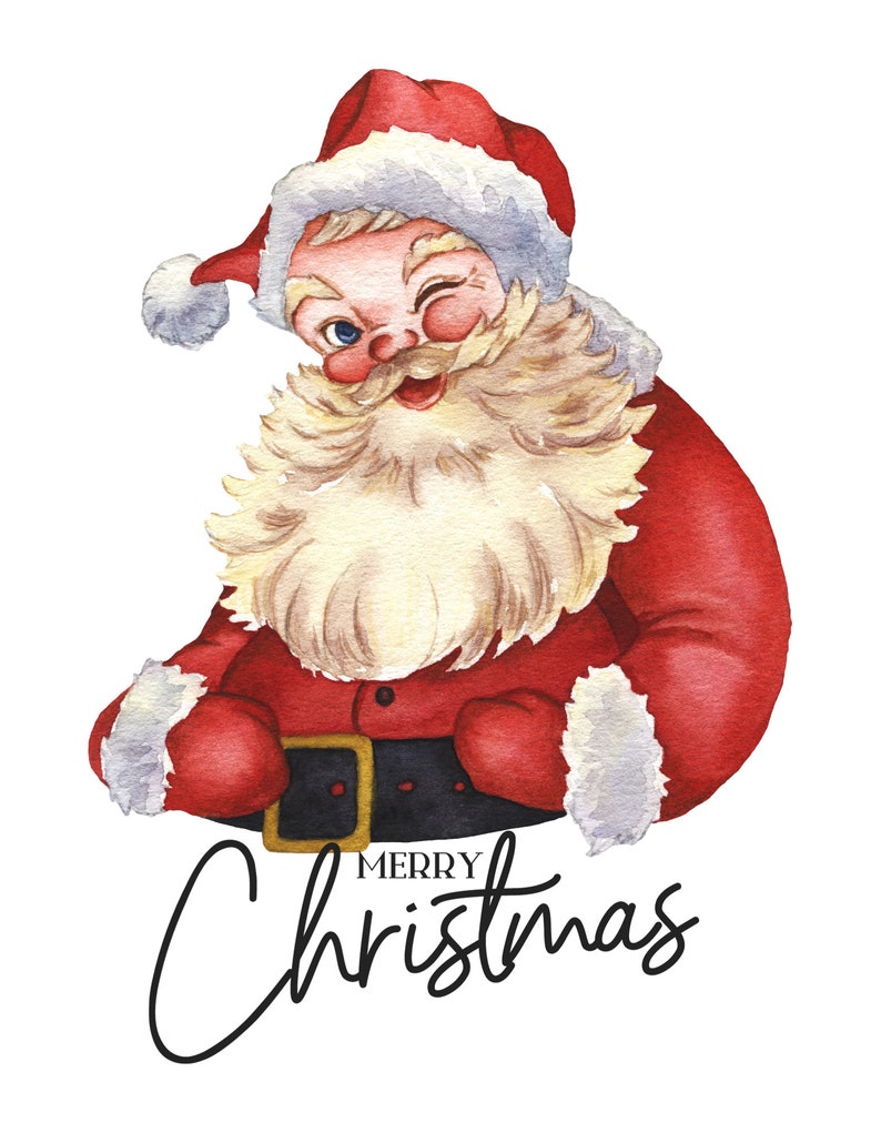 Merry Christmas Santa Claus PNG - Etsy