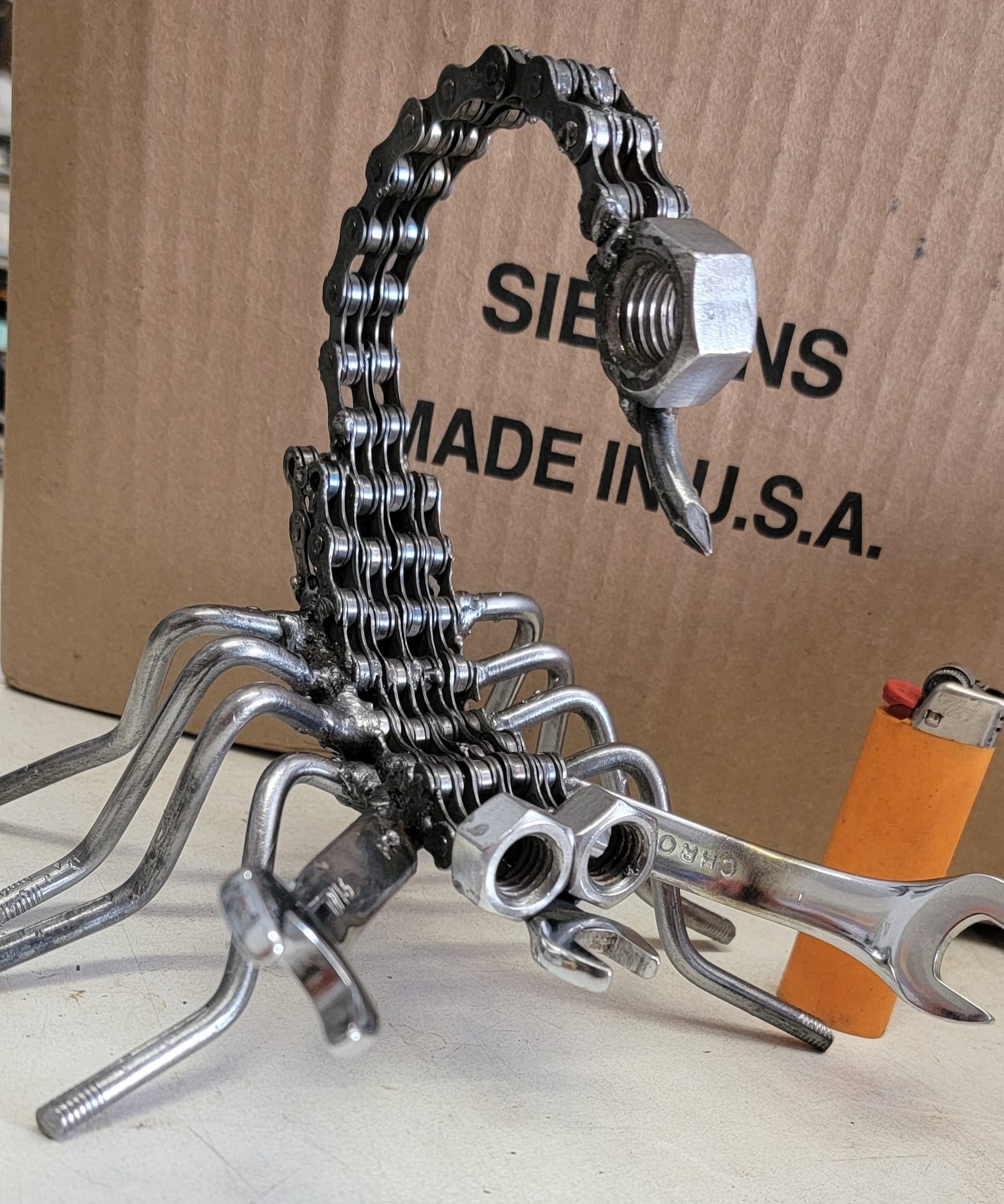 Recycled Metal Scorpion Sculpture: Bicycle Chain & Wrench Art - Etsy