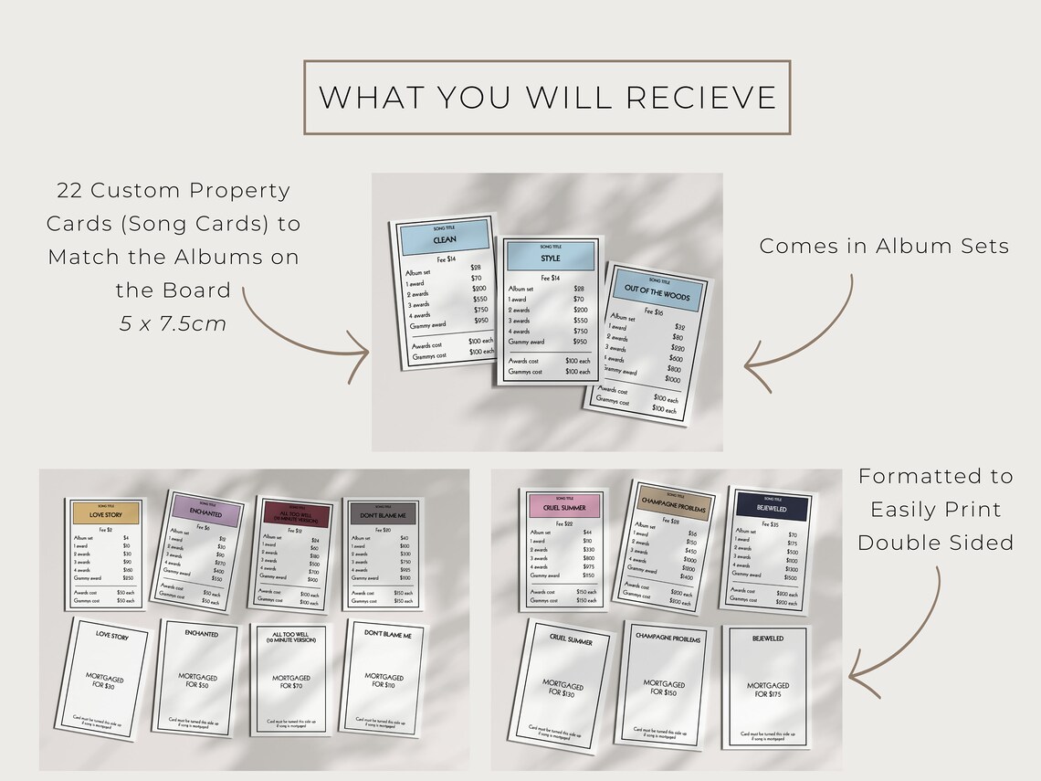 Taylor Swift Monopoly, Digital Download, Printable, Gift Idea, Swiftie ...