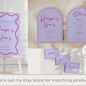 Menu Arch, Cocktails, Drinks, Hen's Party, Instant Download, Editable ...