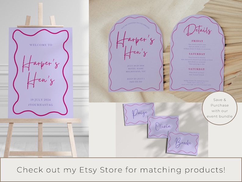 Menu Arch, Cocktails, Drinks, Hen's Party, Instant Download, Editable ...