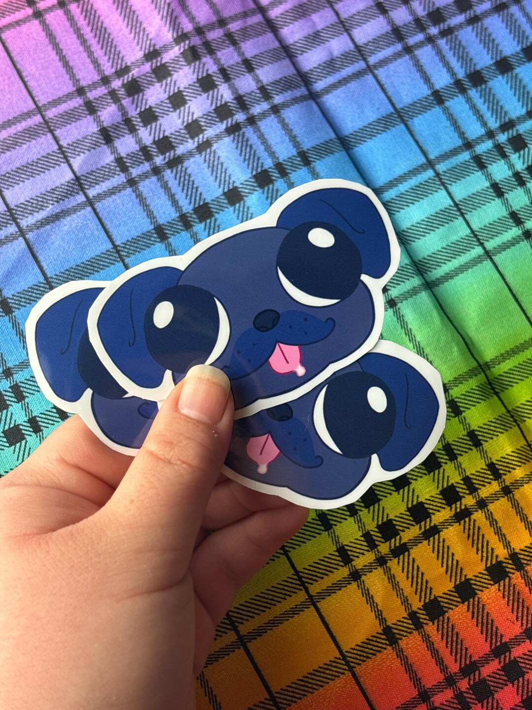 3.35” Derpy Pug Sticker - Black - Derpy Dog Stickers - Etsy