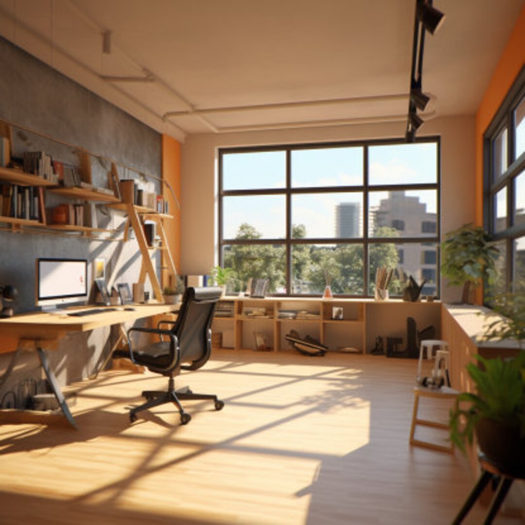 Open Concept 4 Pack Zoom Virtual Backgrounds Backdrop Office Background ...
