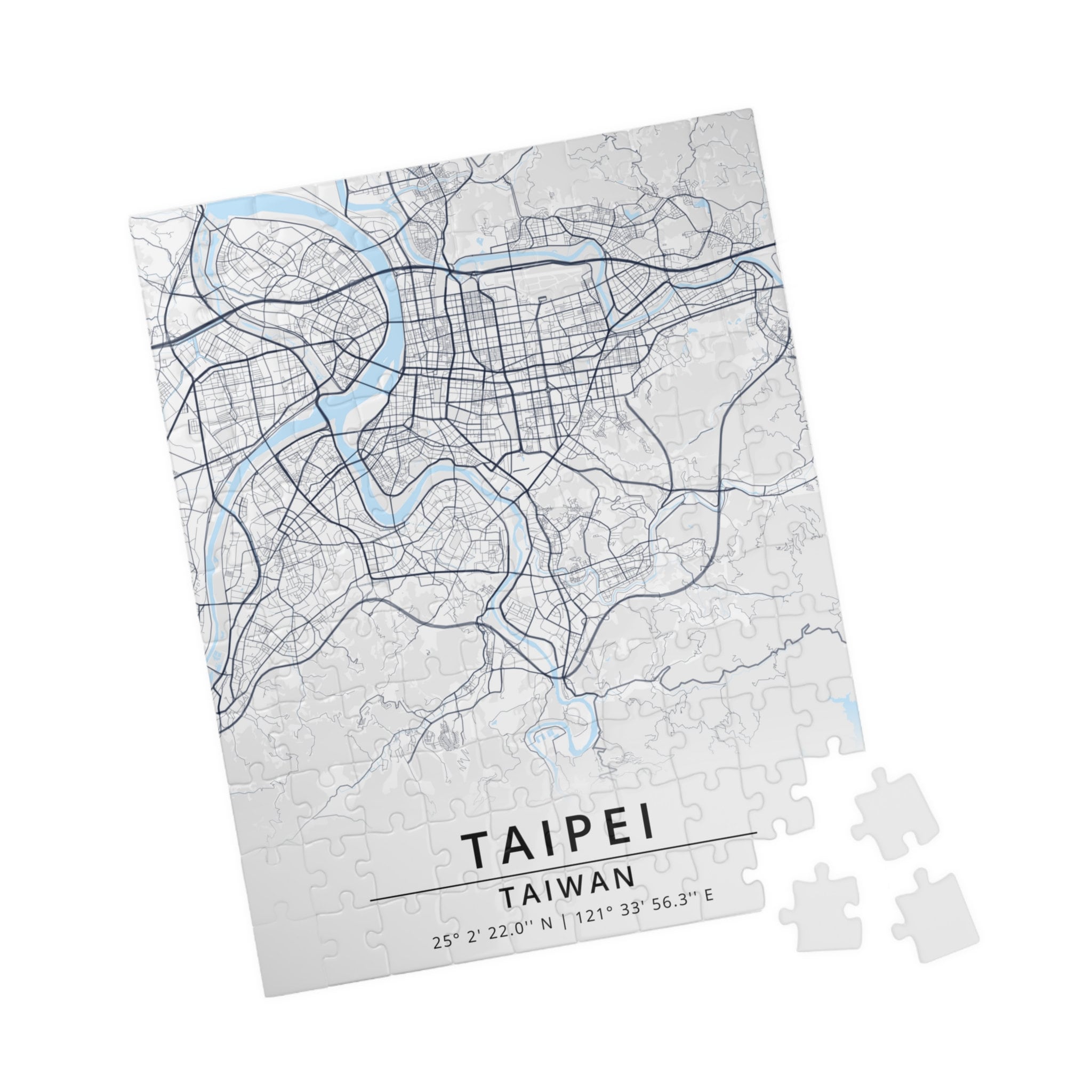 Taipei City Map Puzzle, Jigsaw Puzzle Map, Housewarming Gift, Travel ...