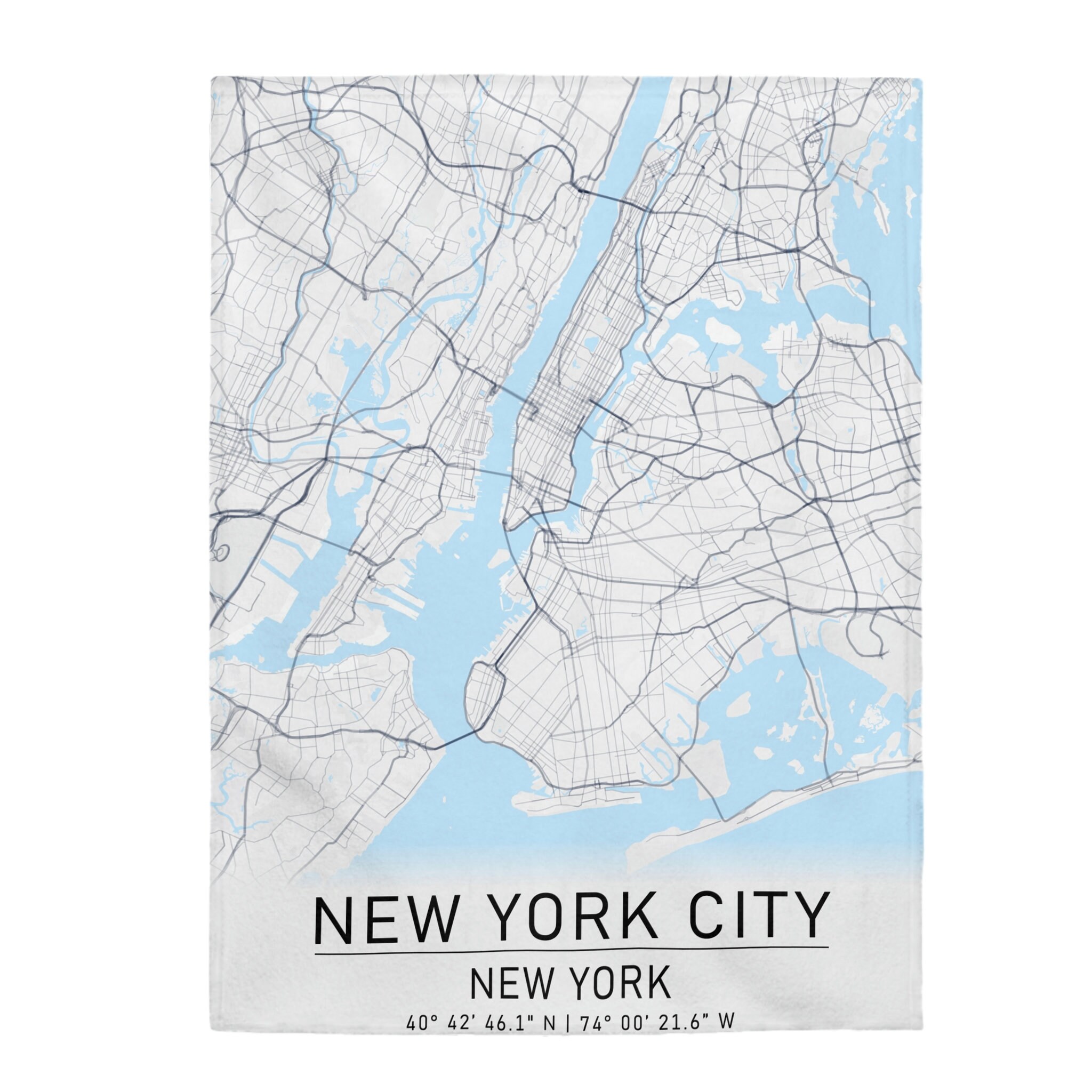 New York City Map Blanket, City Map Home Decor, New York City Map ...