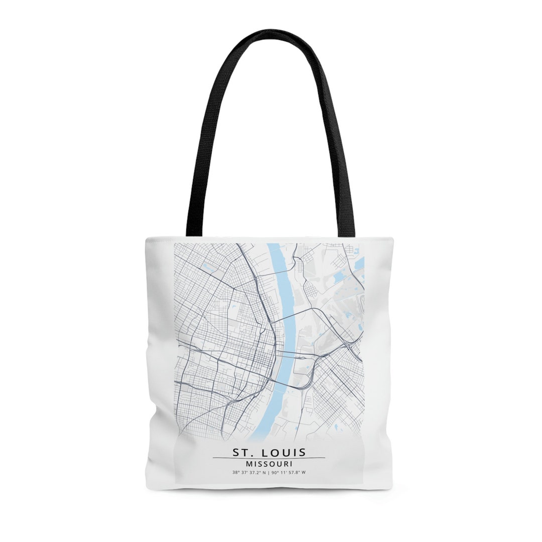 St. Louis City Map Tote Bag, City Tote Bag, Travel Tote, Travel Gift ...