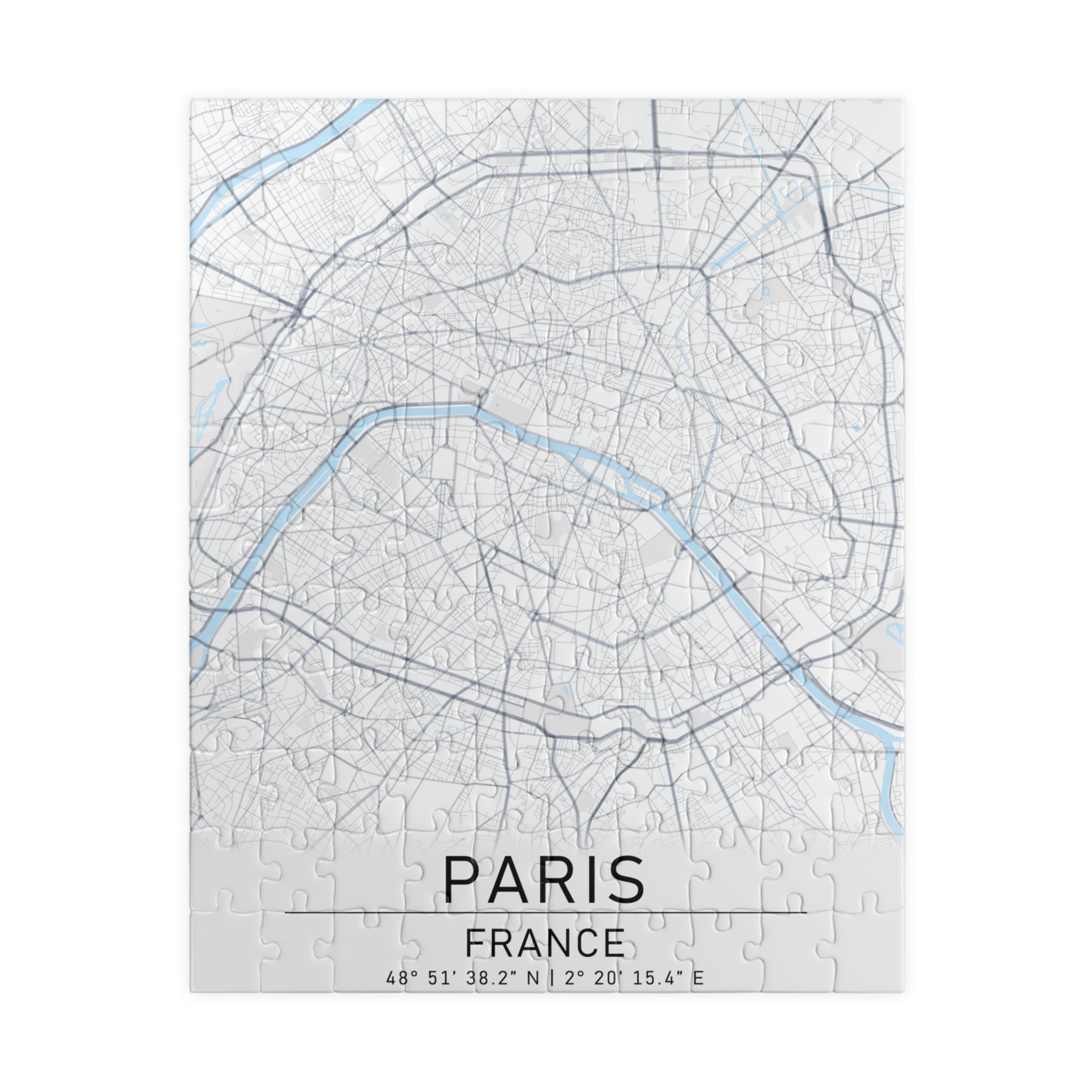 Paris City Map Puzzle, Jigsaw Puzzle Map, Housewarming Gift, Travel ...