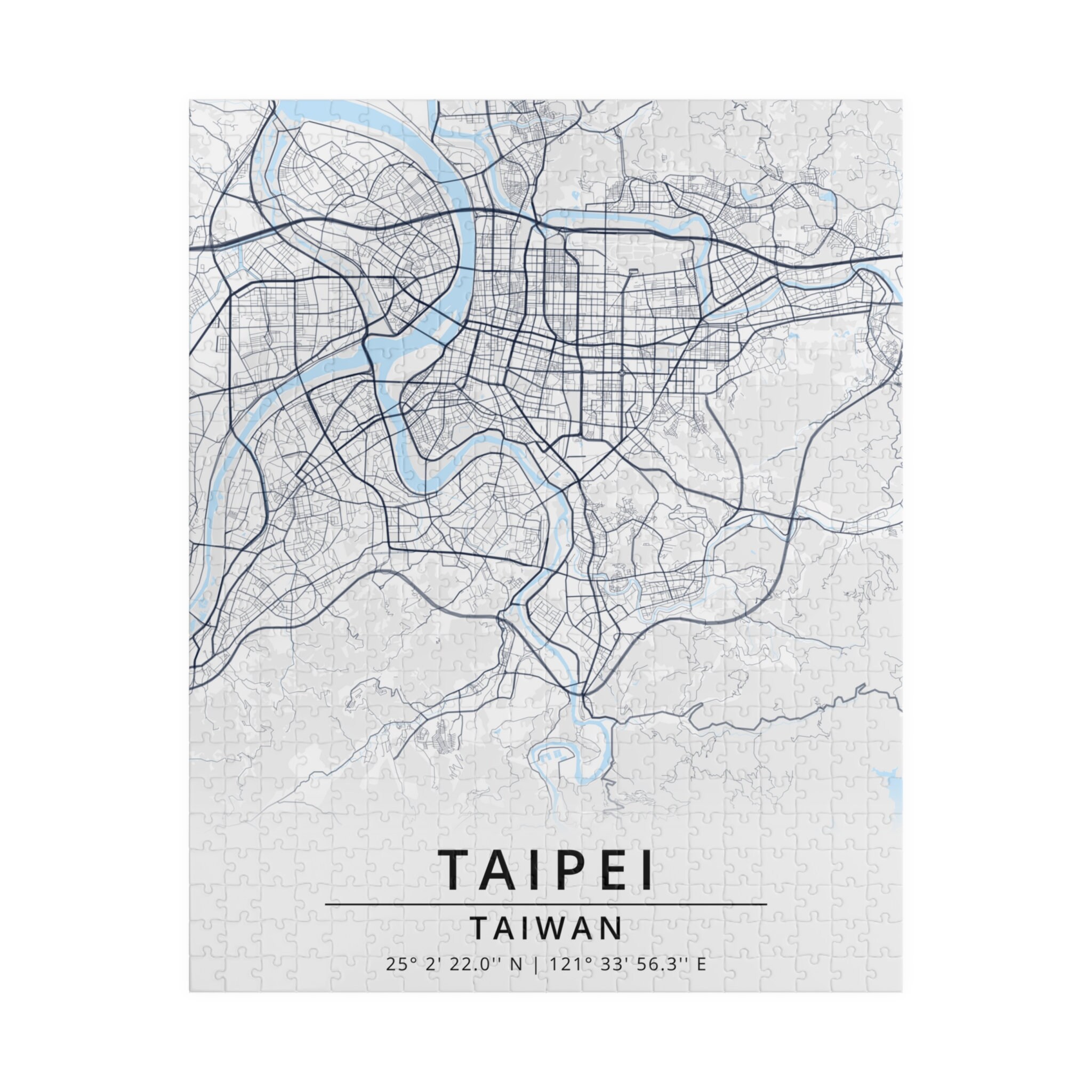 Taipei City Map Puzzle, Jigsaw Puzzle Map, Housewarming Gift, Travel ...
