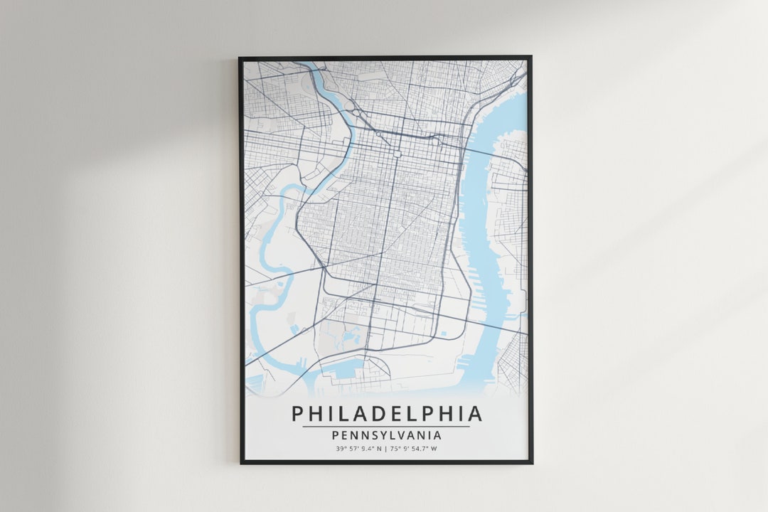 Philadelphia Wall Art City Map Poster Digital Download Philadelphia ...