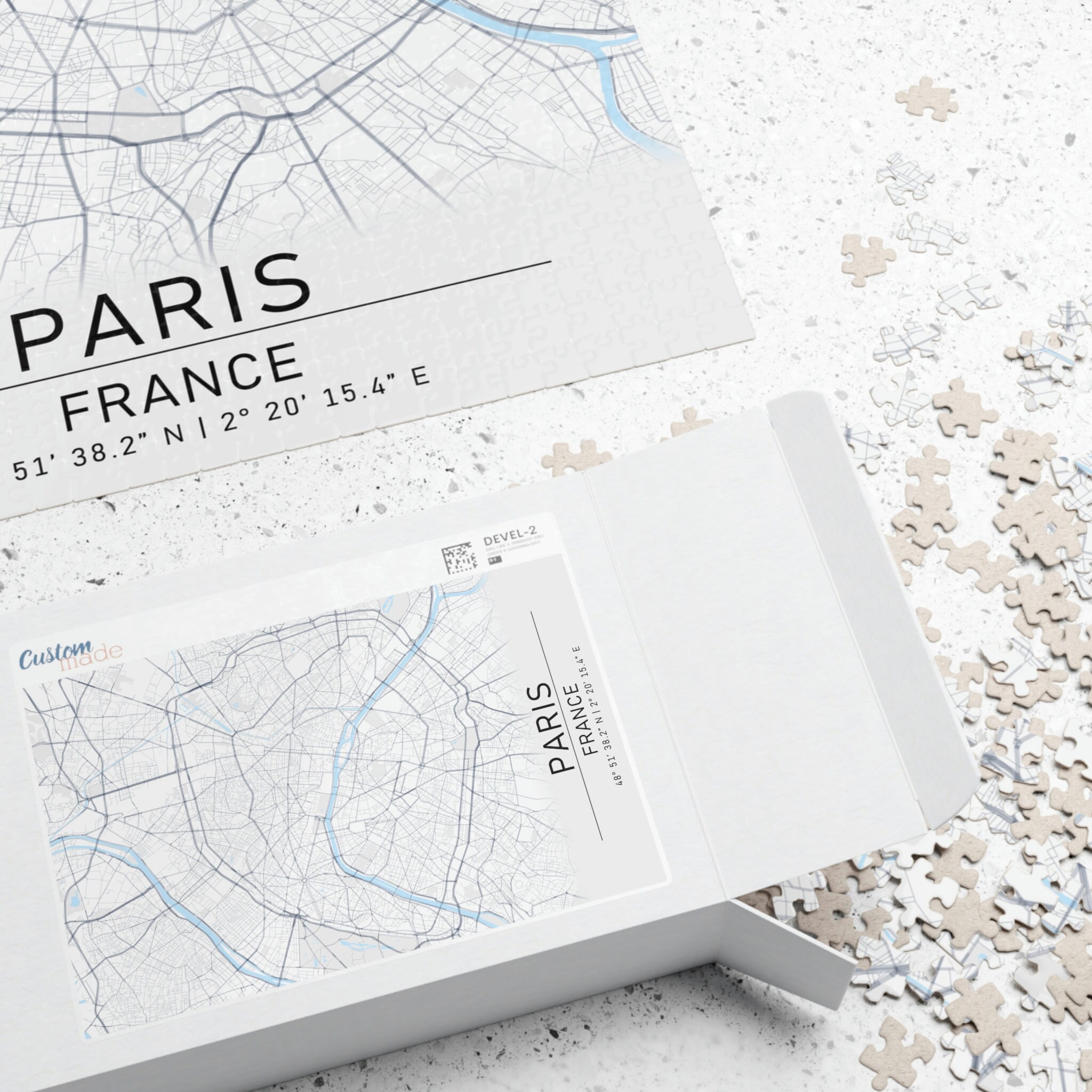 Paris City Map Puzzle, Jigsaw Puzzle Map, Housewarming Gift, Travel ...