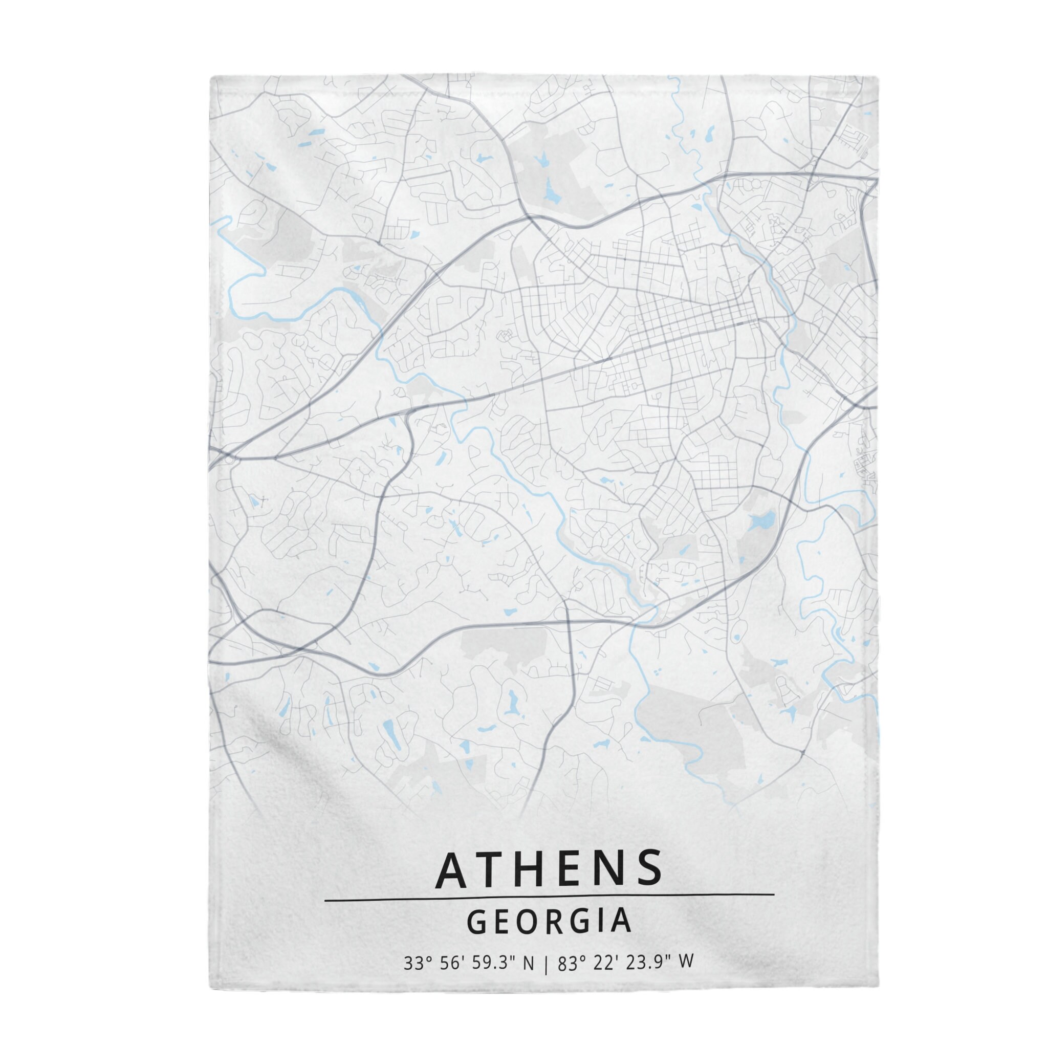 Athens GA Map Blanket, City Map Home Decor, Athens City Map, Travel ...