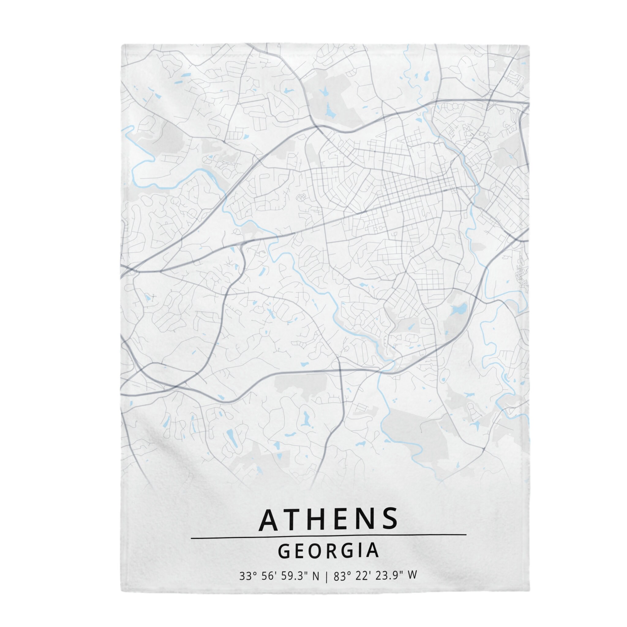 Athens GA Map Blanket, City Map Home Decor, Athens City Map, Travel ...