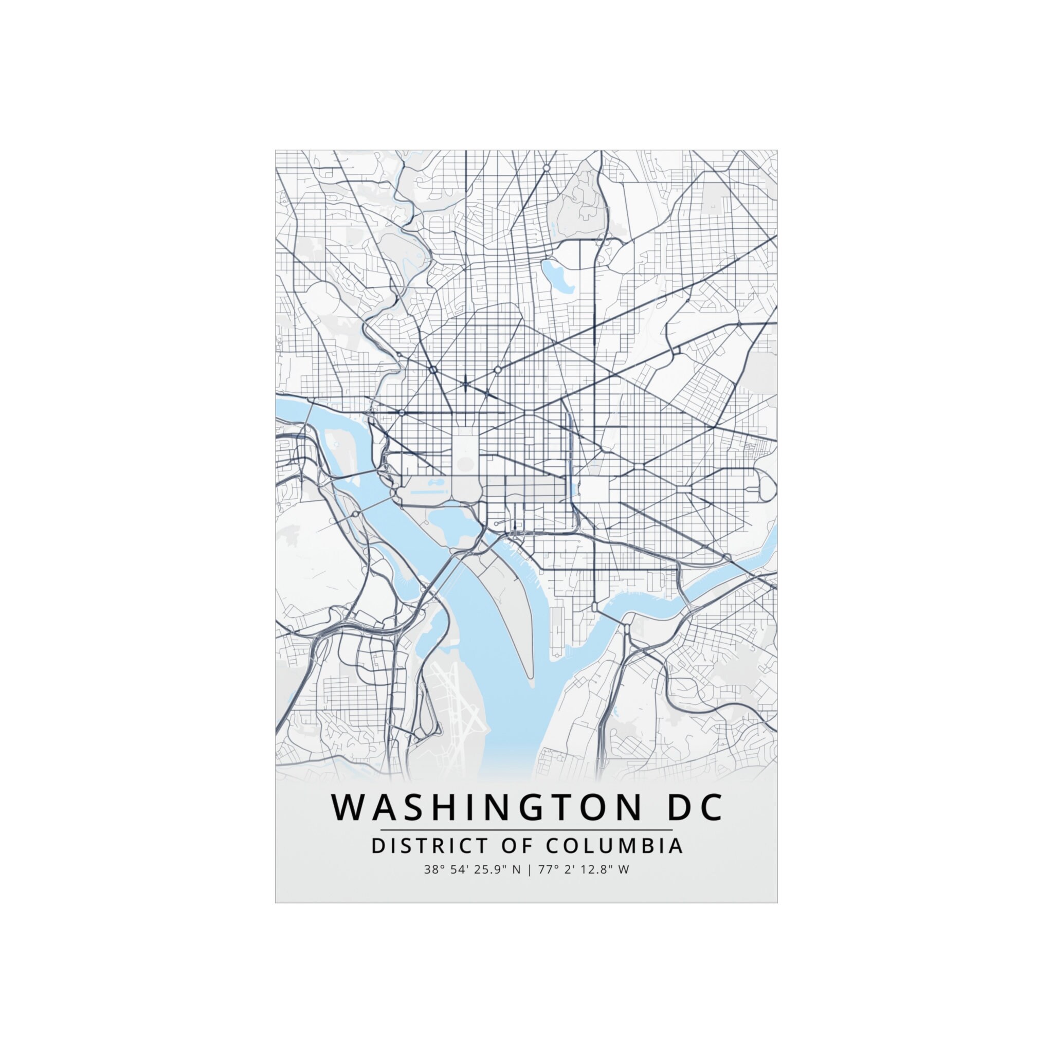 Washington dc wall map