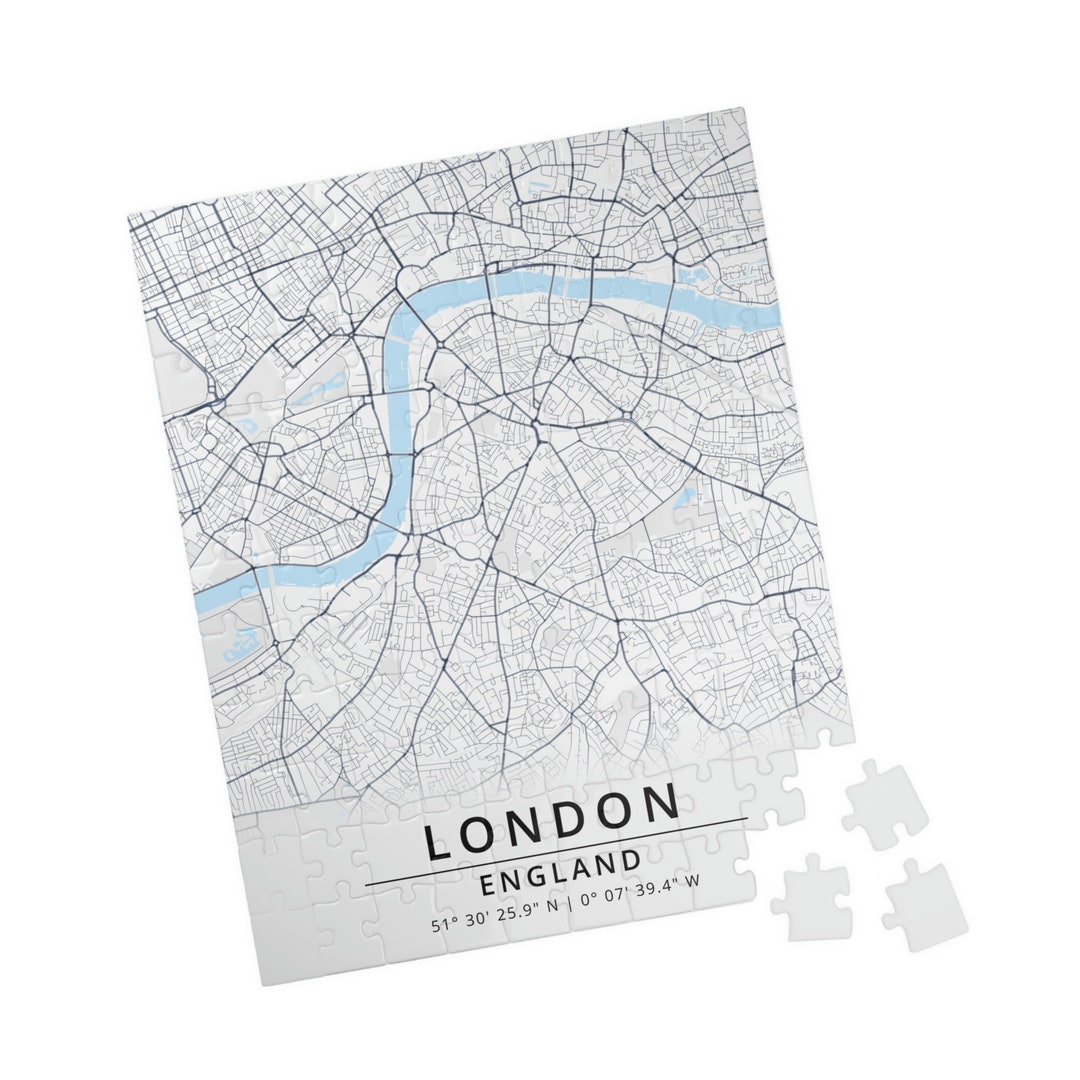 London City Map Puzzle, Jigsaw Puzzle Map, Housewarming Gift, Travel ...