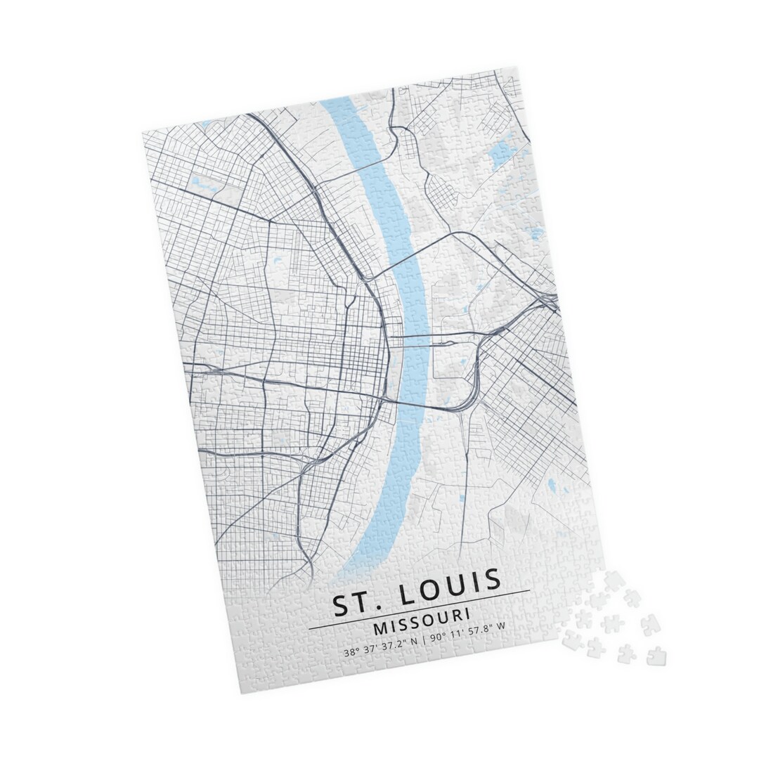 St. Louis City Map Puzzle, Jigsaw Puzzle Map, Housewarming Gift, Travel ...