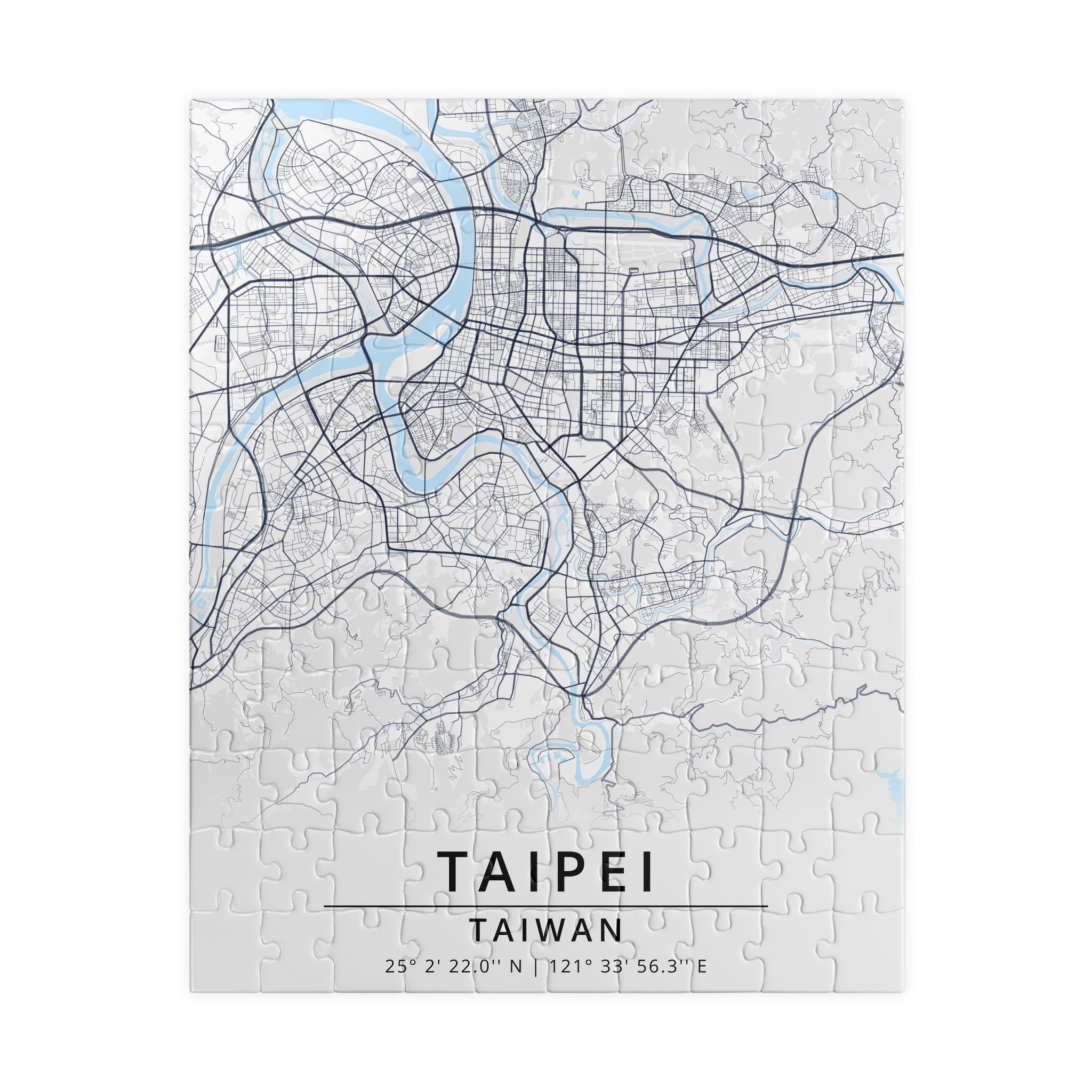 Taipei City Map Puzzle, Jigsaw Puzzle Map, Housewarming Gift, Travel ...