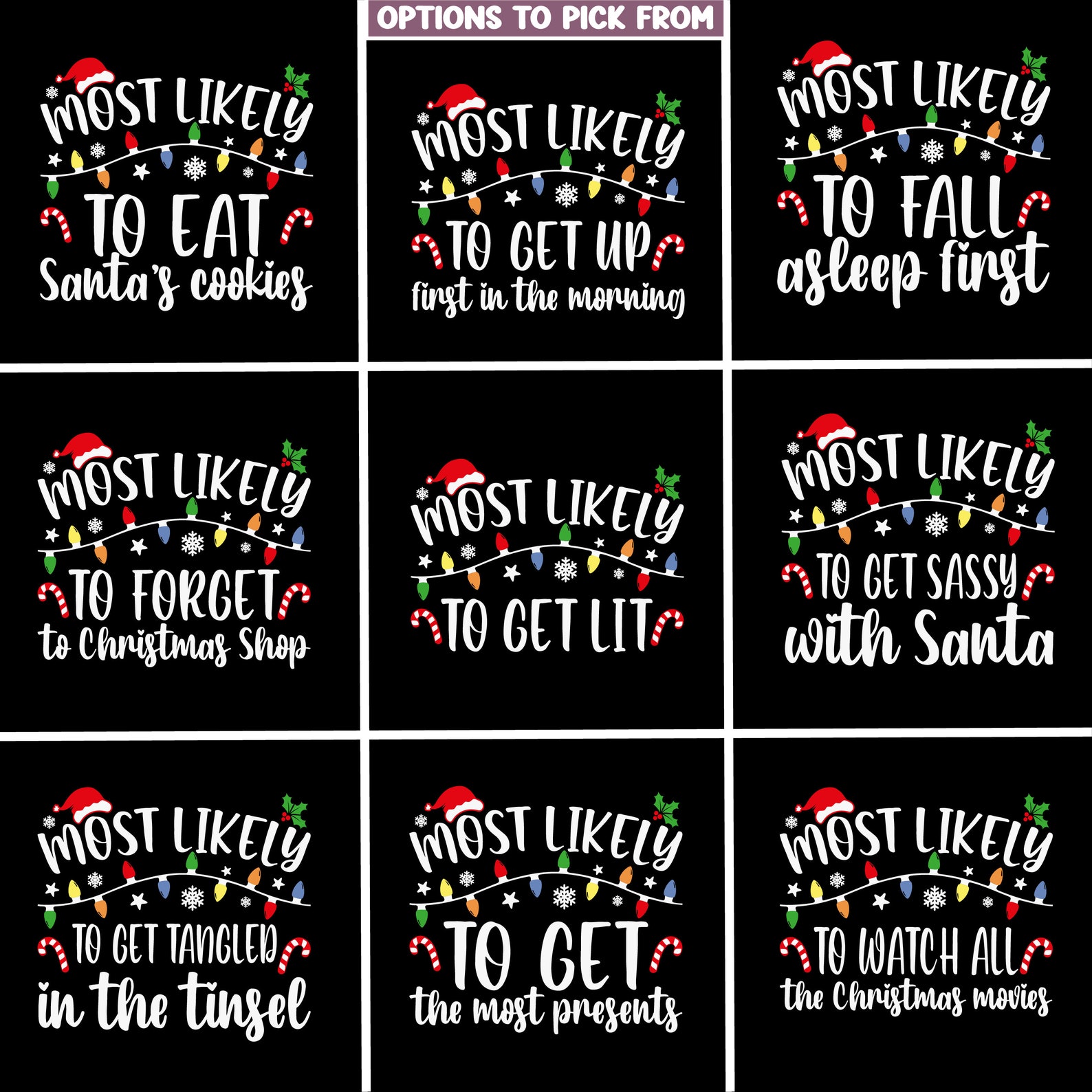 36 Quotes Most Likely To, Long Sleeve Christmas Shirt, Custom Christmas ...