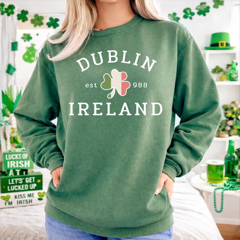 Dublin Ireland Sweatshirt – Irish Pride Crewneck – Shamrock Ireland ...