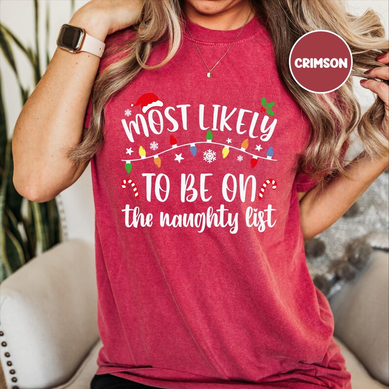 36 Quotes Most Likely To, Long Sleeve Christmas Shirt, Custom Christmas ...