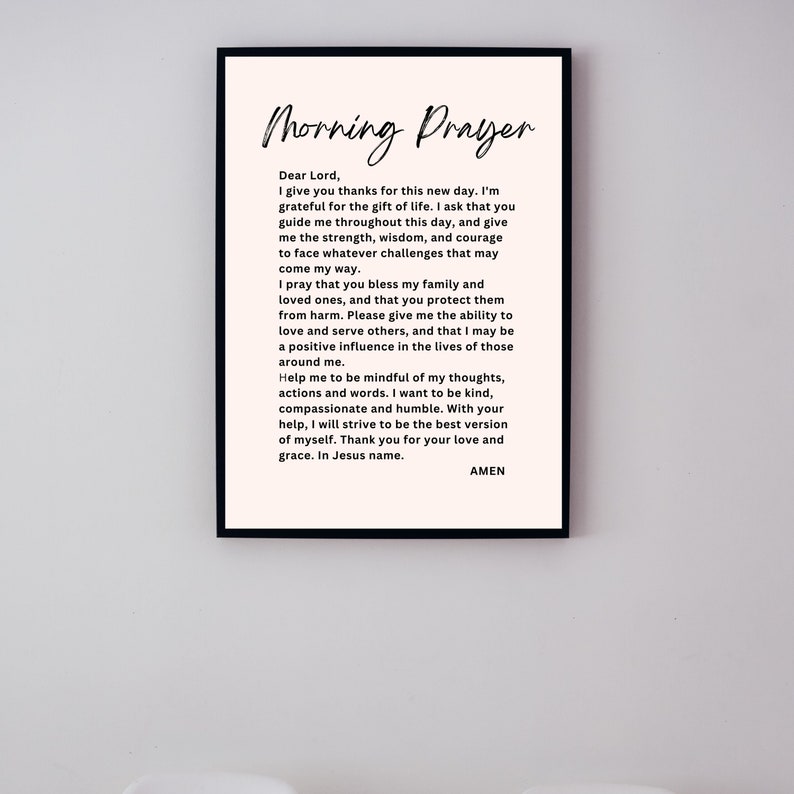 Bible Verse Digital Wall Art | Lord's Prayer Morning Prayer Evening ...