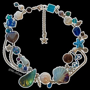 Treasure From the Ocean Cluttercore Necklace Handmade Beaded Necklace ...