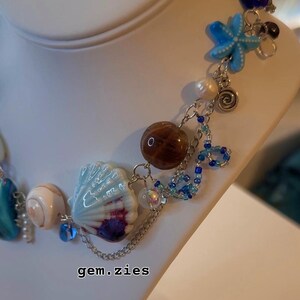 Treasure From the Ocean Cluttercore Necklace Handmade Beaded Necklace ...