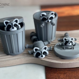 Articulated Raccoon With Trash Can, Trash Panda, Articulated Fidget Toy ...