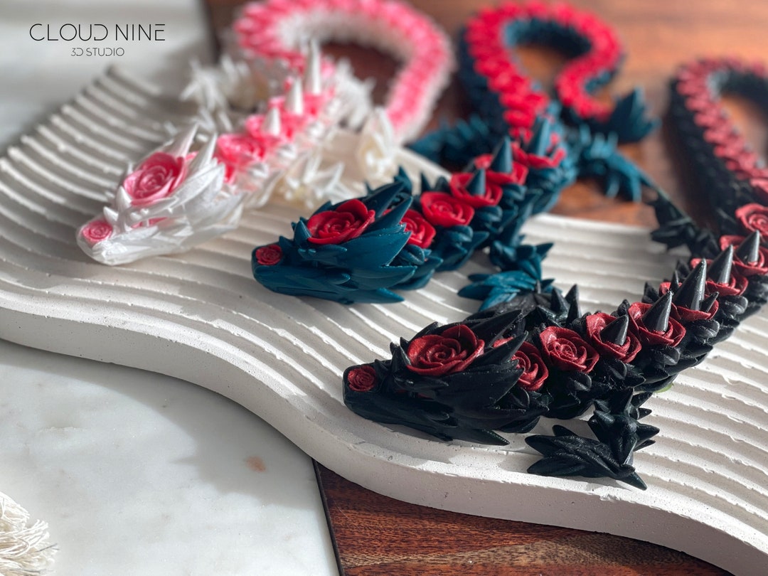 Rose Dragon, Articulated Dragon, Fidget Toy, Fun Gift for Dragon Lovers ...