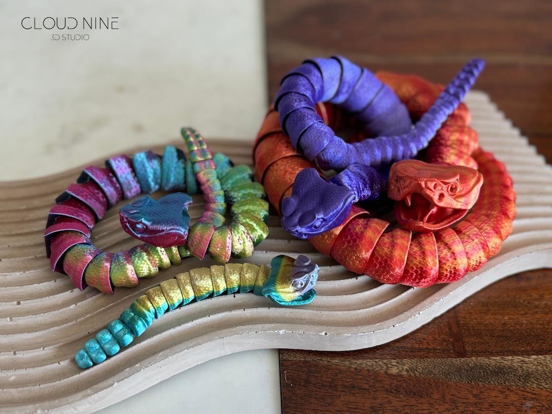 Rattlesnake Fidget Toy, Articulated Rattlesnake, Snake Lovers, Fun Gift ...