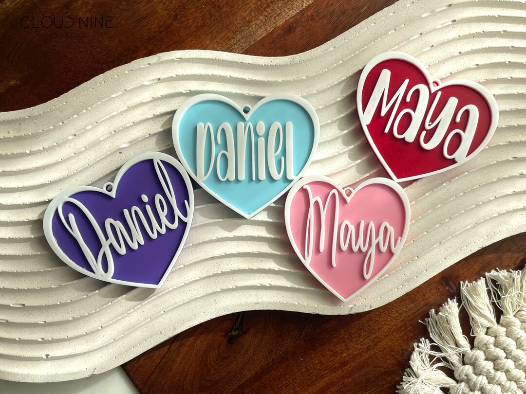 Custom Name Valentine's Day Name Tag, Personalized Valentine's Gift ...