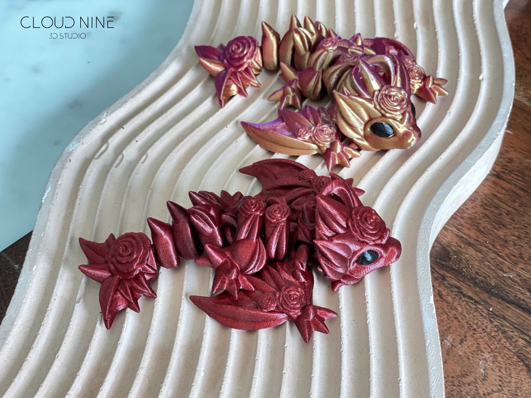 Tiny Rose Dragon, Articulated Dragon, Baby Dragon, Baby Rose Dragon ...