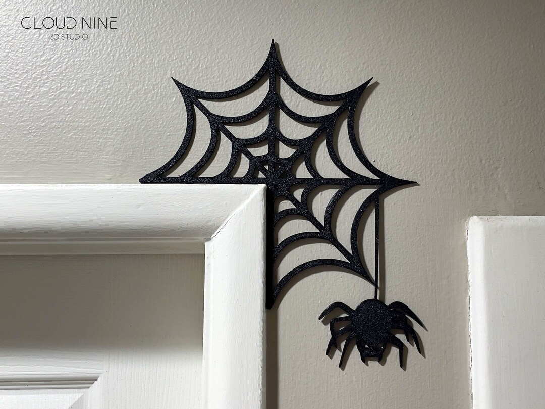 Spider Door Topper Halloween Spider Web Door Corner Decor - Etsy