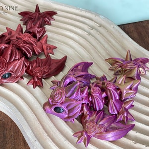 Tiny Rose Dragon, Articulated Dragon, Baby Dragon, Baby Rose Dragon ...