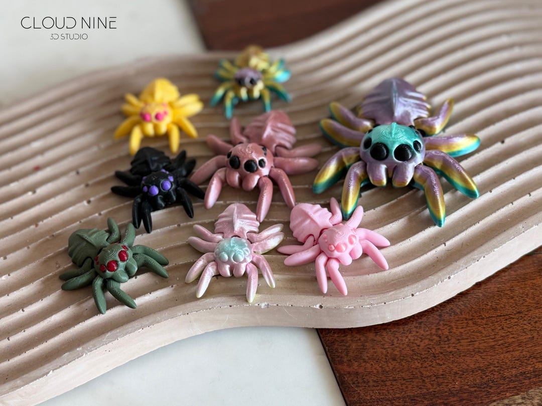 Articulated Spider, 3D Printed, Halloween Trick or Treat, Party Favors ...