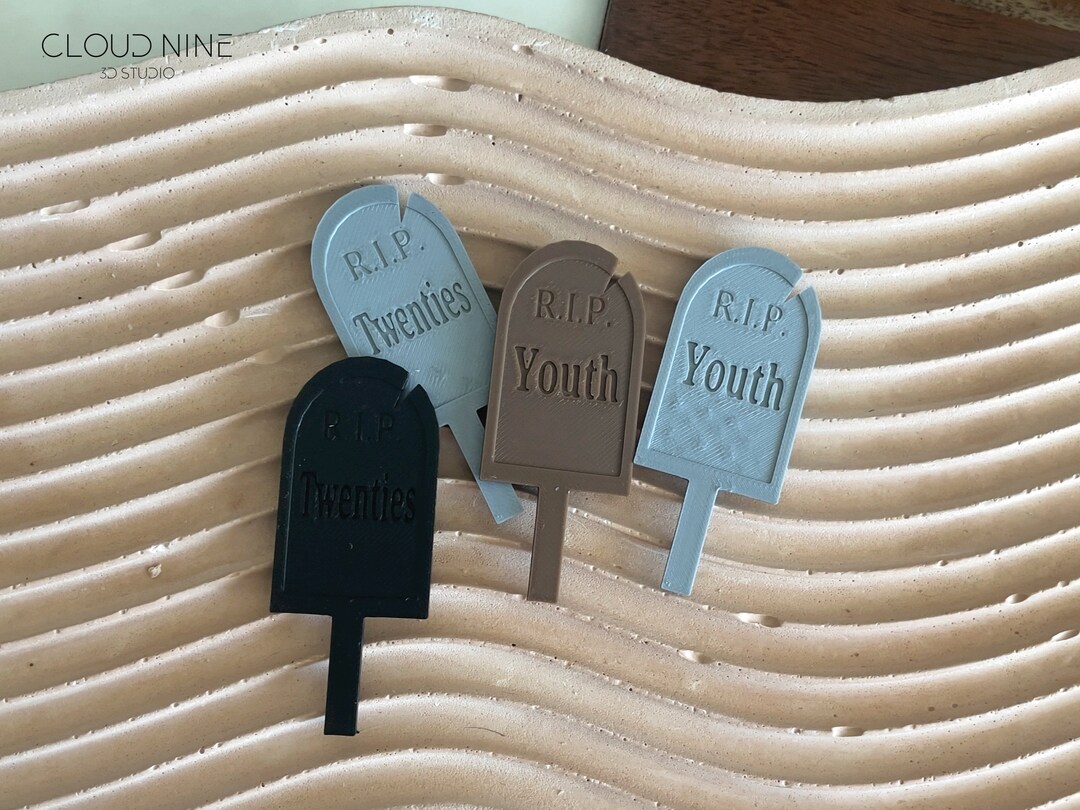 CUSTOM Tombstone Cupcake Toppers, Graveyard Halloween Party Decoration ...