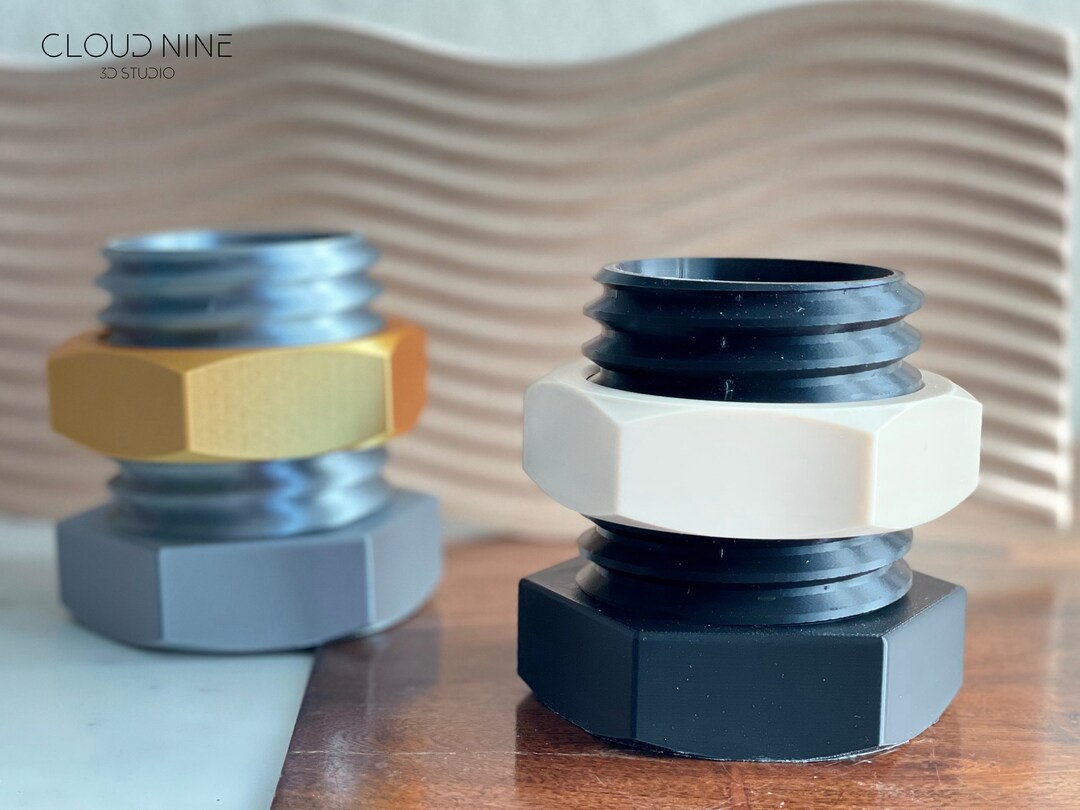 Nut & Bolt Pen Holder, Nut and Bolt Pencil Holder, Desk Organizer, Pen ...