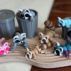 Articulated Raccoon With Trash Can, Trash Panda, Articulated Fidget Toy ...