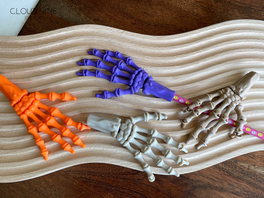 Flexi Skeleton Hand Pencil Topper, Skeleton Pencil Topper, Halloween ...