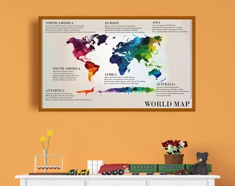 7 Continents Art - Etsy